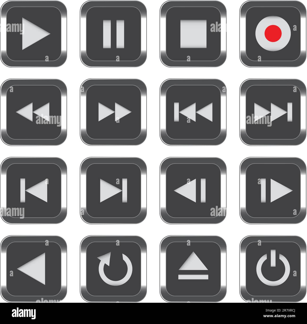 Black multimedia control icon set. Vector illustration Stock Vector ...