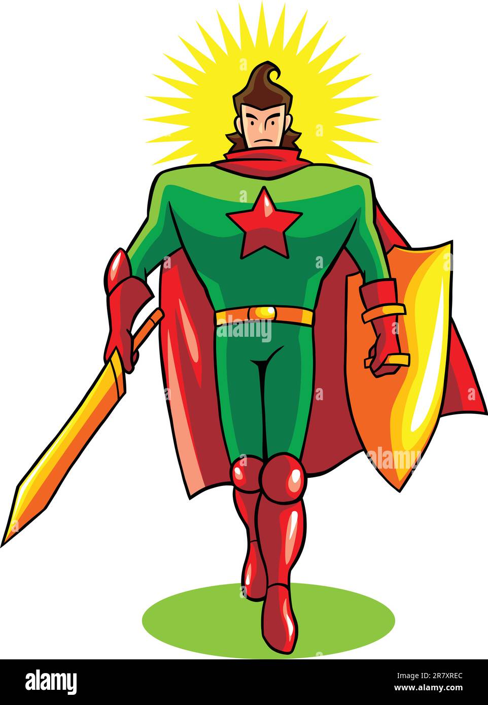 Immune hero with sword and shield ready to protect you Stock Vector ...