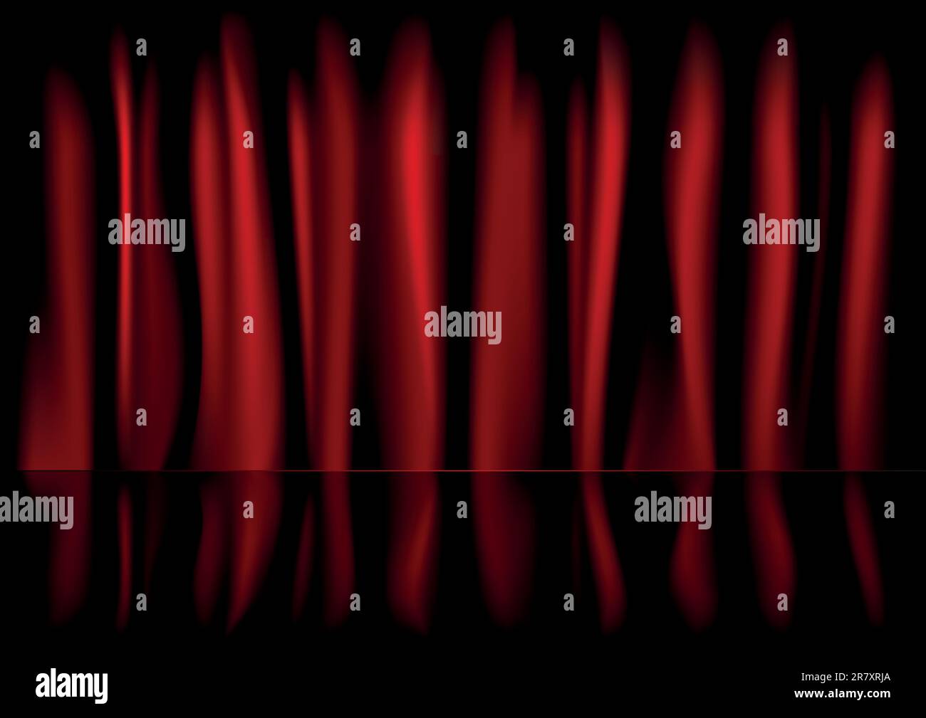 illustration of a red curtain background with reflection Stock Vector ...