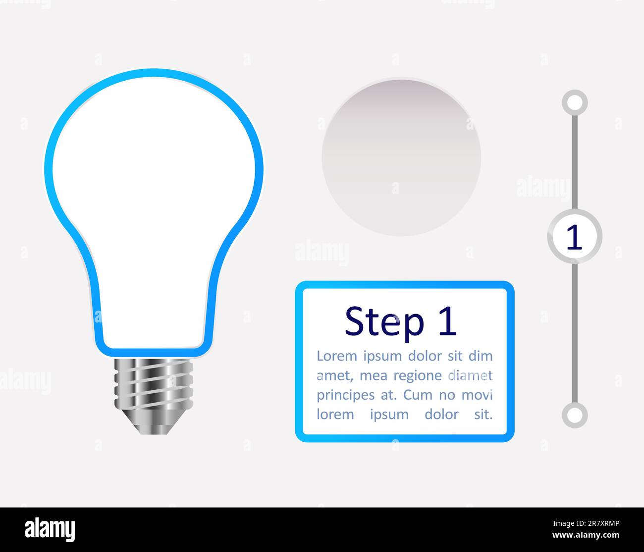 Light bulb with blue frame infographic chart design element set Stock ...