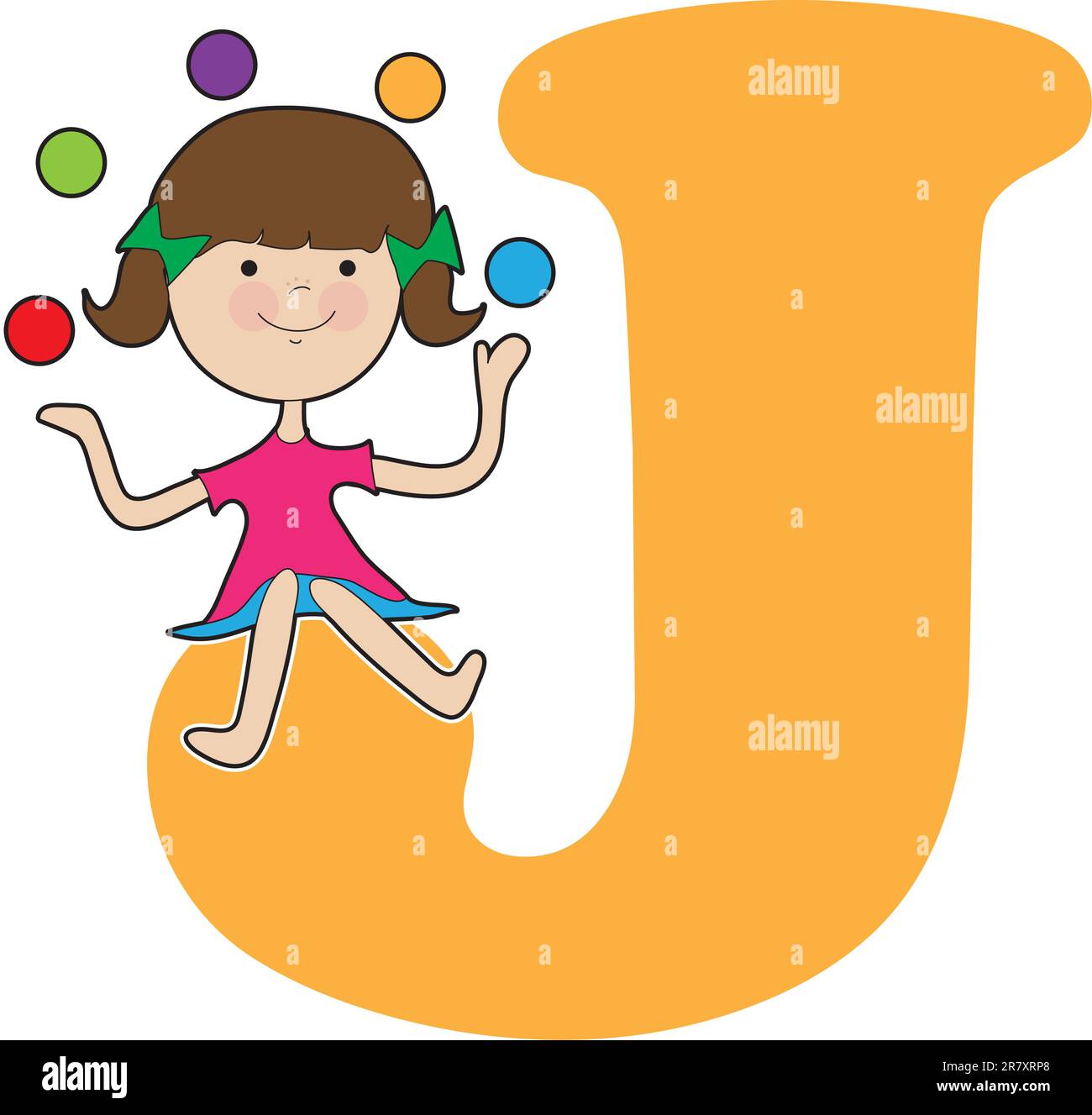 Girl juggle ball Stock Vector Images - Alamy