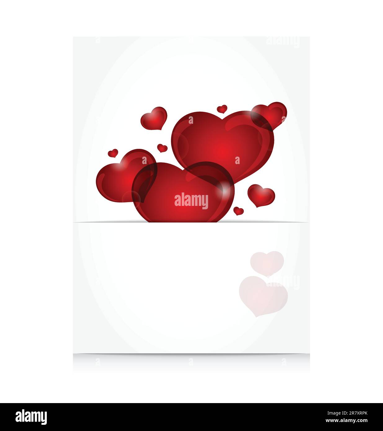 Illustration romantic letter with cute hearts - vector Stock Vector ...