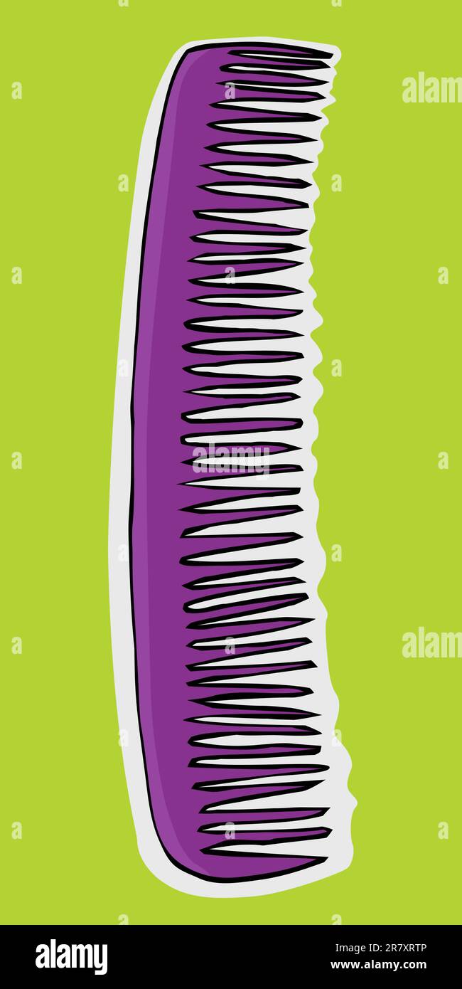 Purple hand comb illustration over colored background Stock Vector ...