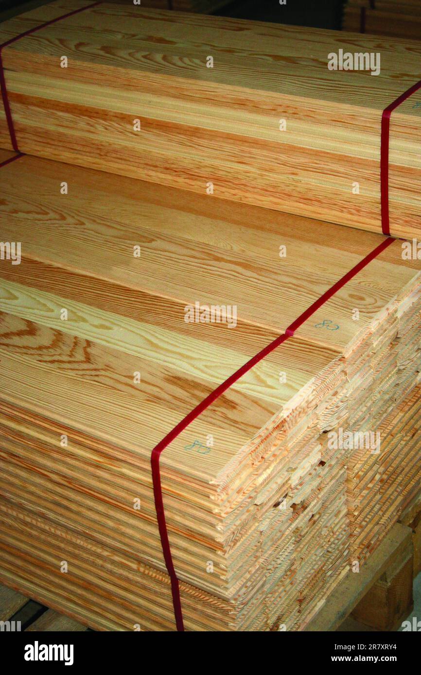 Wood timber construction material. Pile of construction timber at the ...