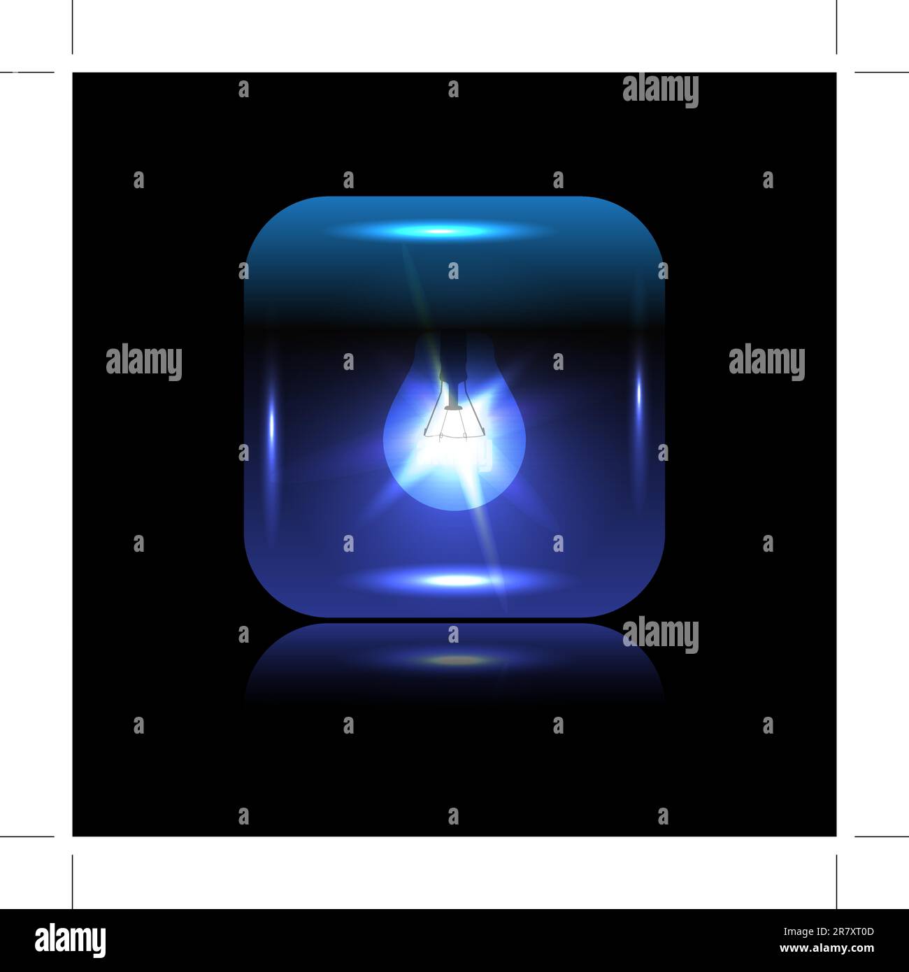Glowing button-bulb with reflection, vector illustration, eps10 Stock ...