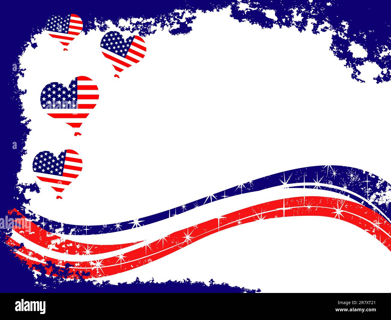 vector illustration of red and blue stars and stripes on white ...