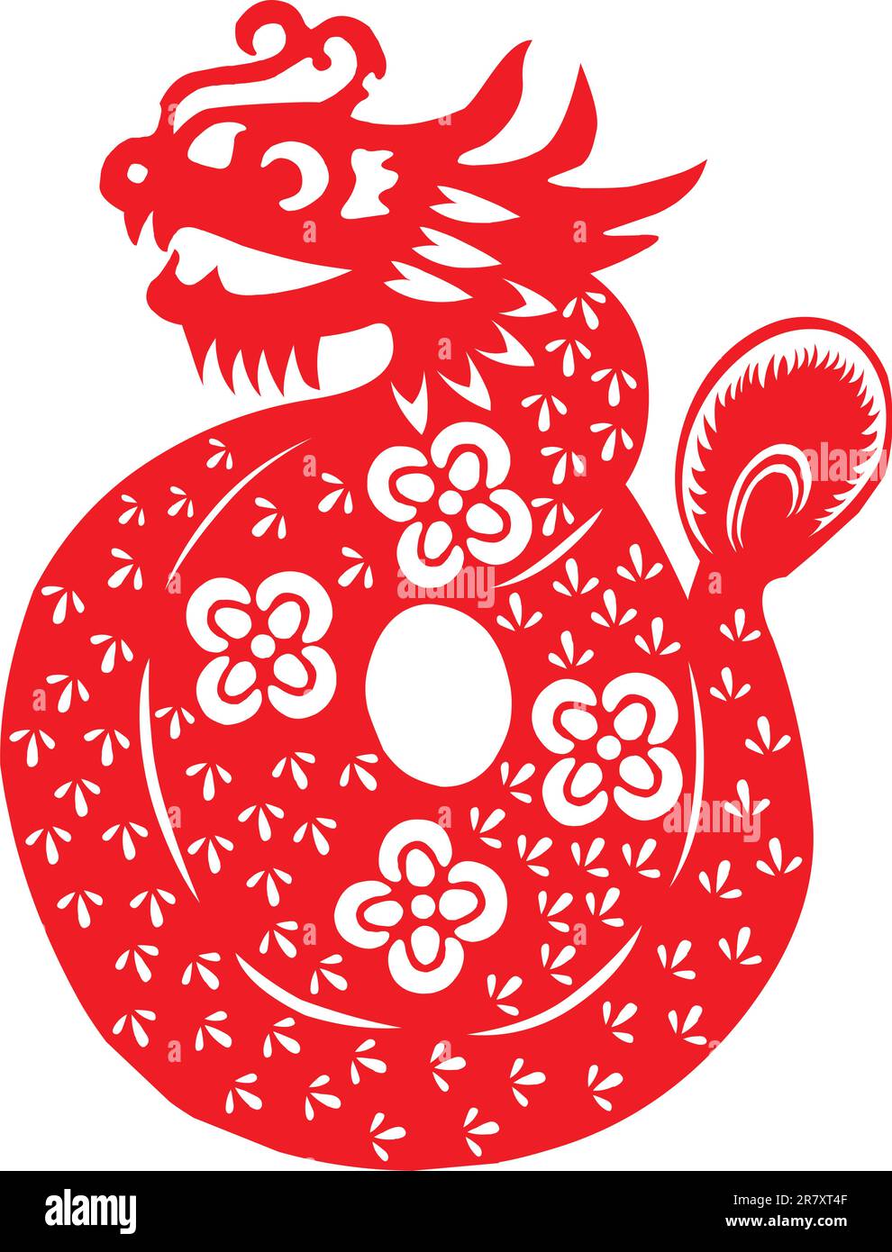 Traditional paper cut of a dragon Stock Vector Image & Art - Alamy