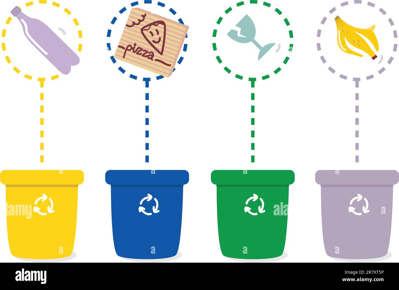 Separate garbage and boxes for recycling. Vector Illustration Stock ...