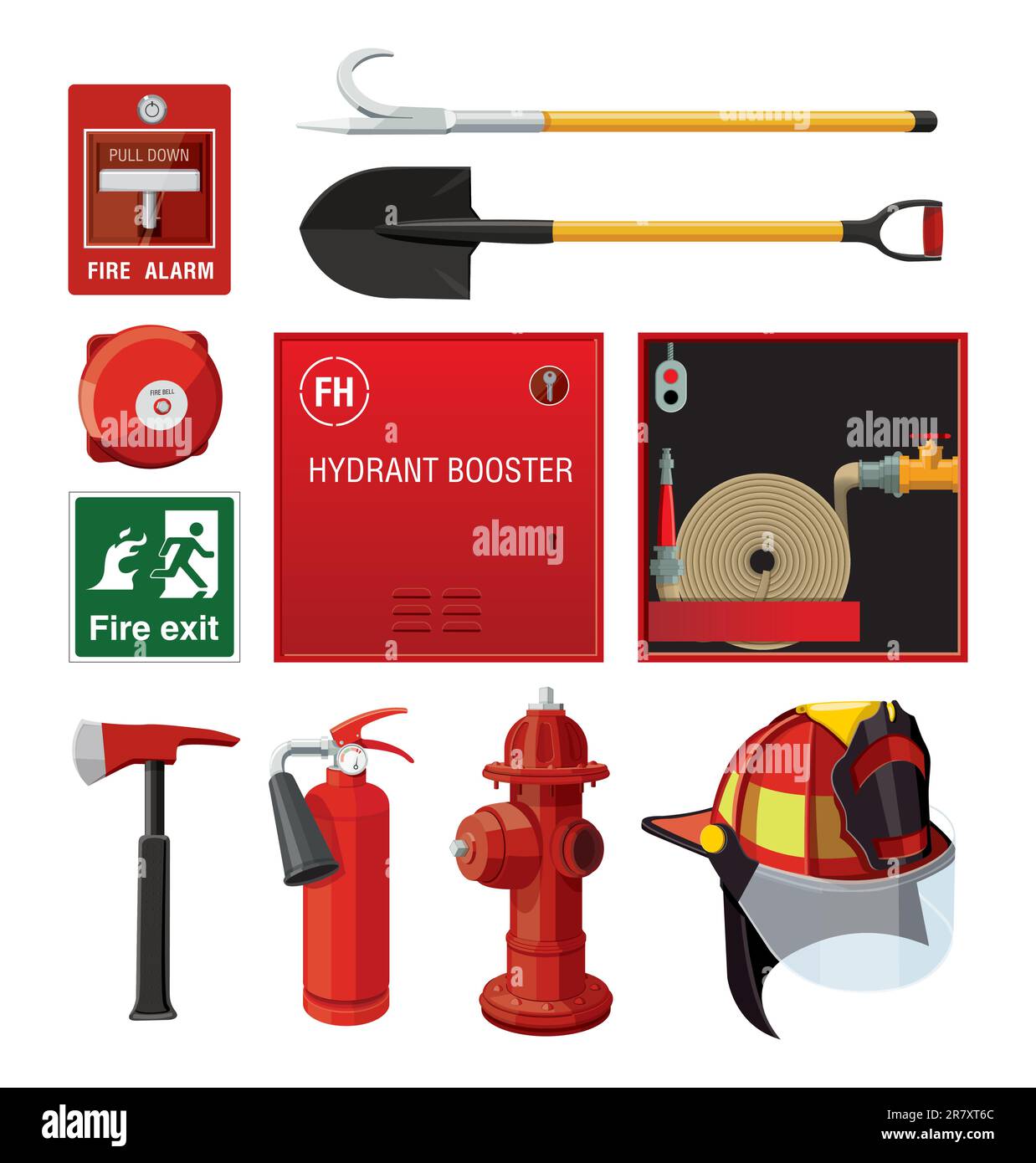 Set of firefighting equipment Stock Vector Image & Art - Alamy