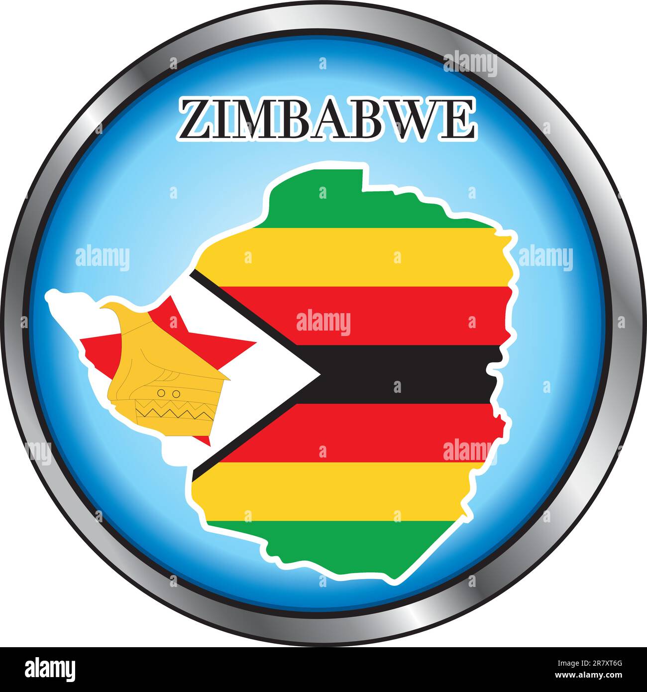 Vector Illustration for the country of Zimbabwe Round Button Stock ...