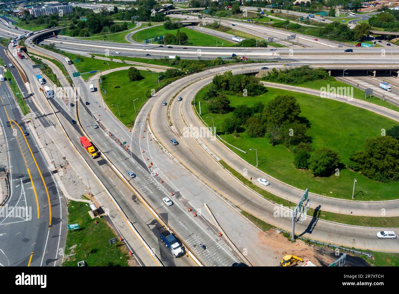 Newark, New Jersey, USA, Overview, Aerial View of Suburbs Highways From ...