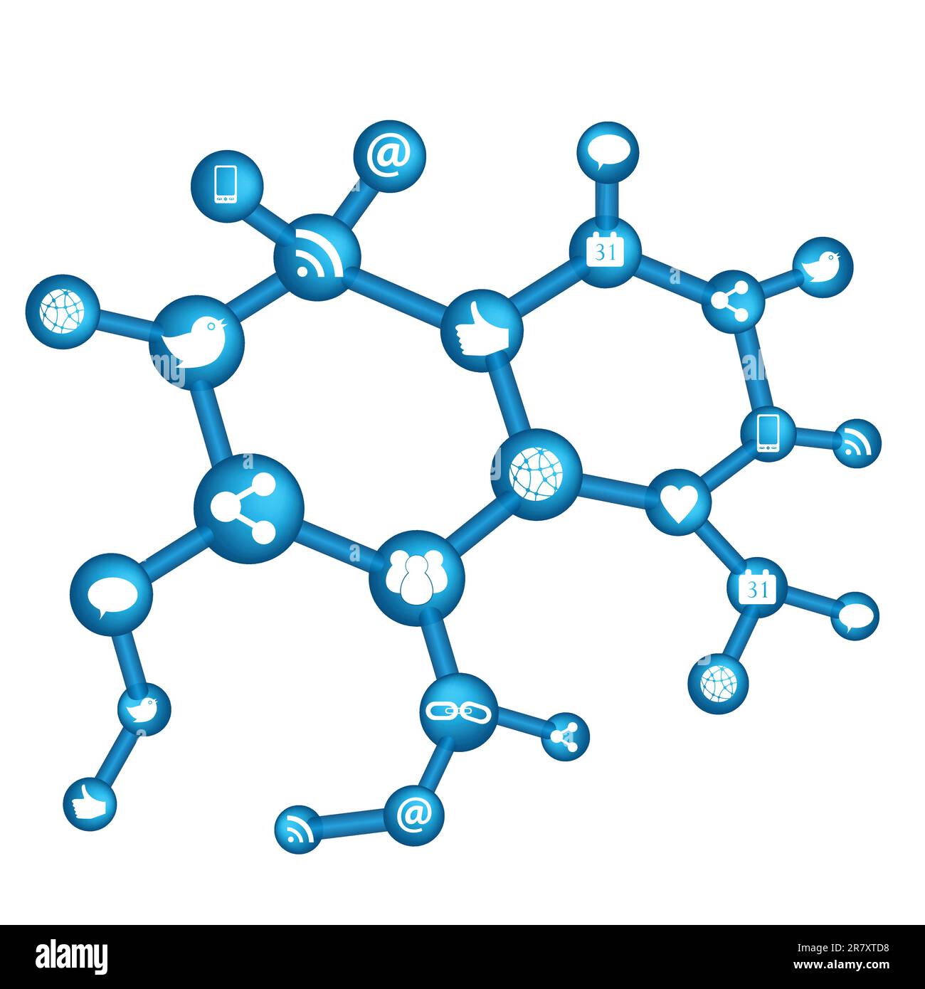 Social network symbols in molecule shape Stock Vector Image & Art - Alamy