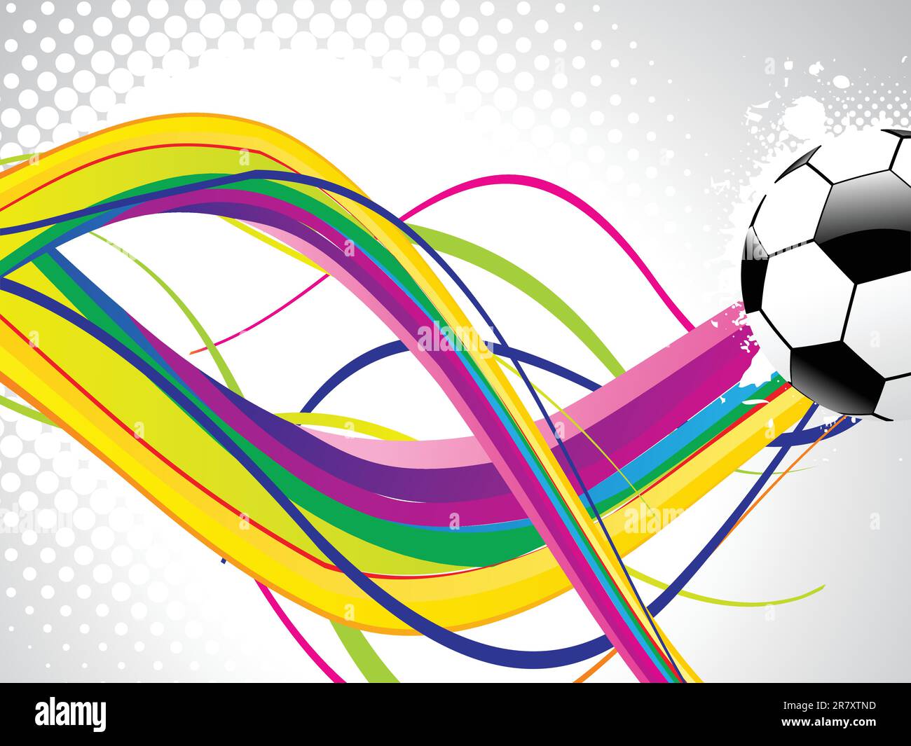 abstract wave background with football vector illustration Stock Vector ...