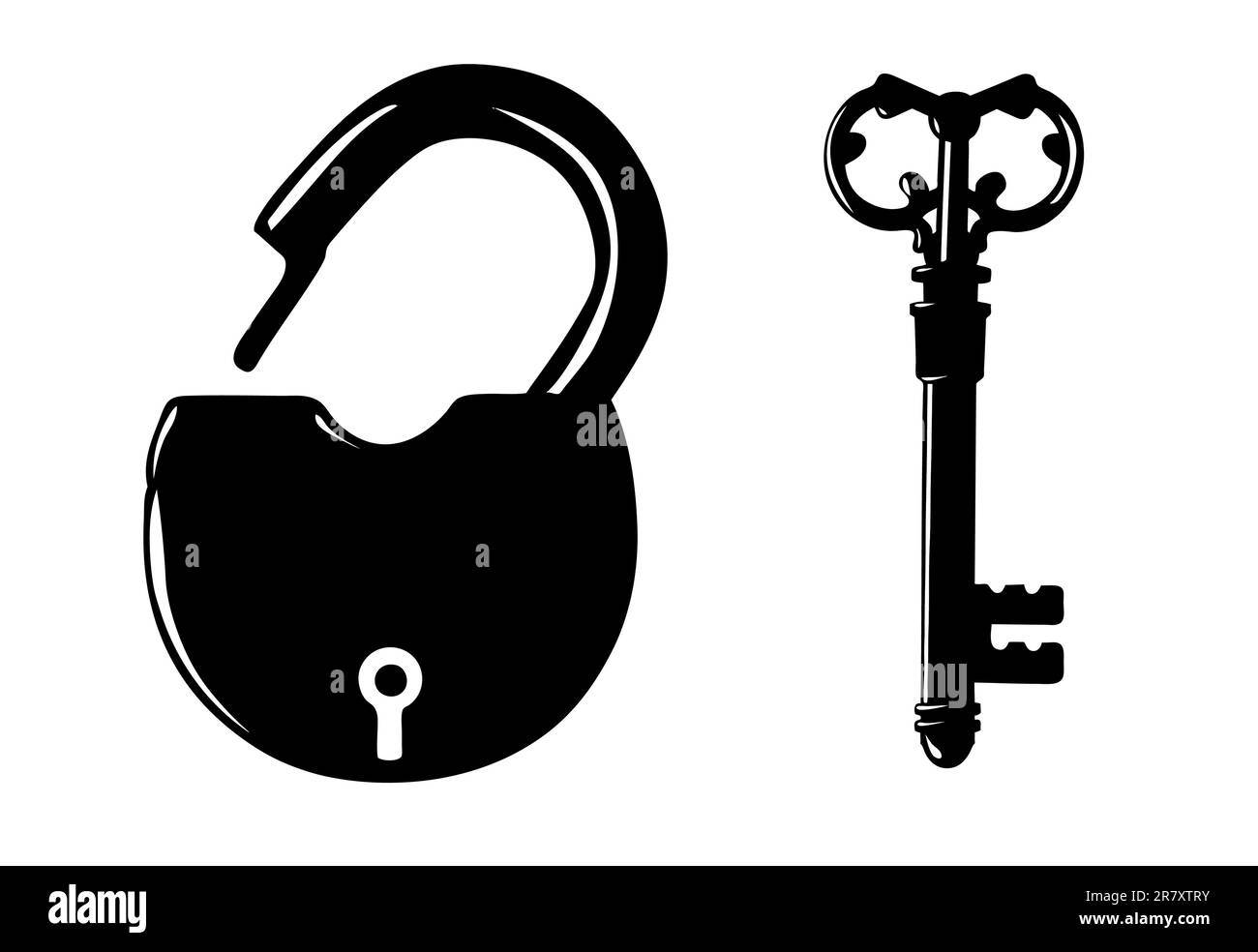 Padlock on the door Stock Vector Images - Alamy