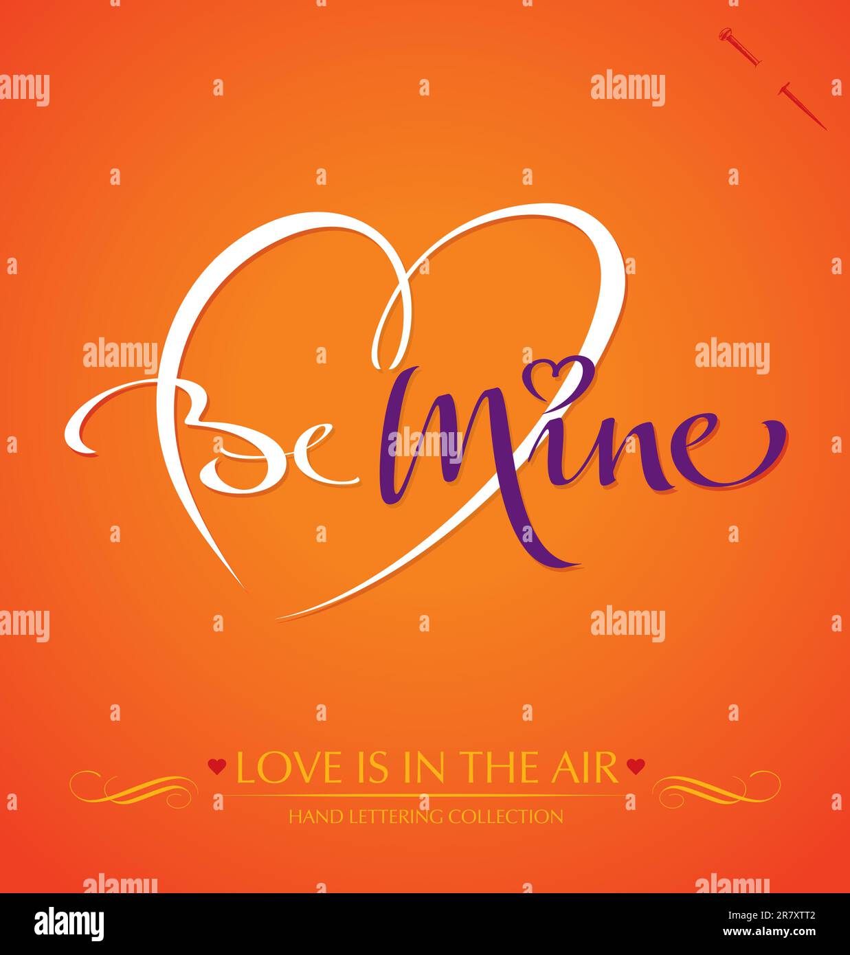 'be mine' hand lettering - handmade calligraphy; scalable and editable ...