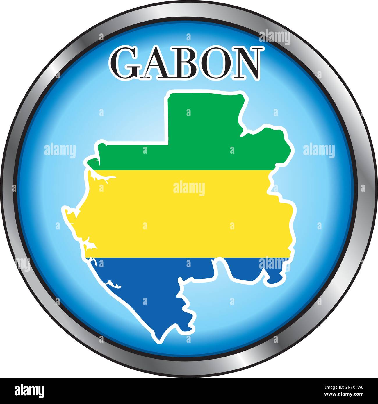 Vector Illustration for the country of Gabon Round Button Stock Vector ...