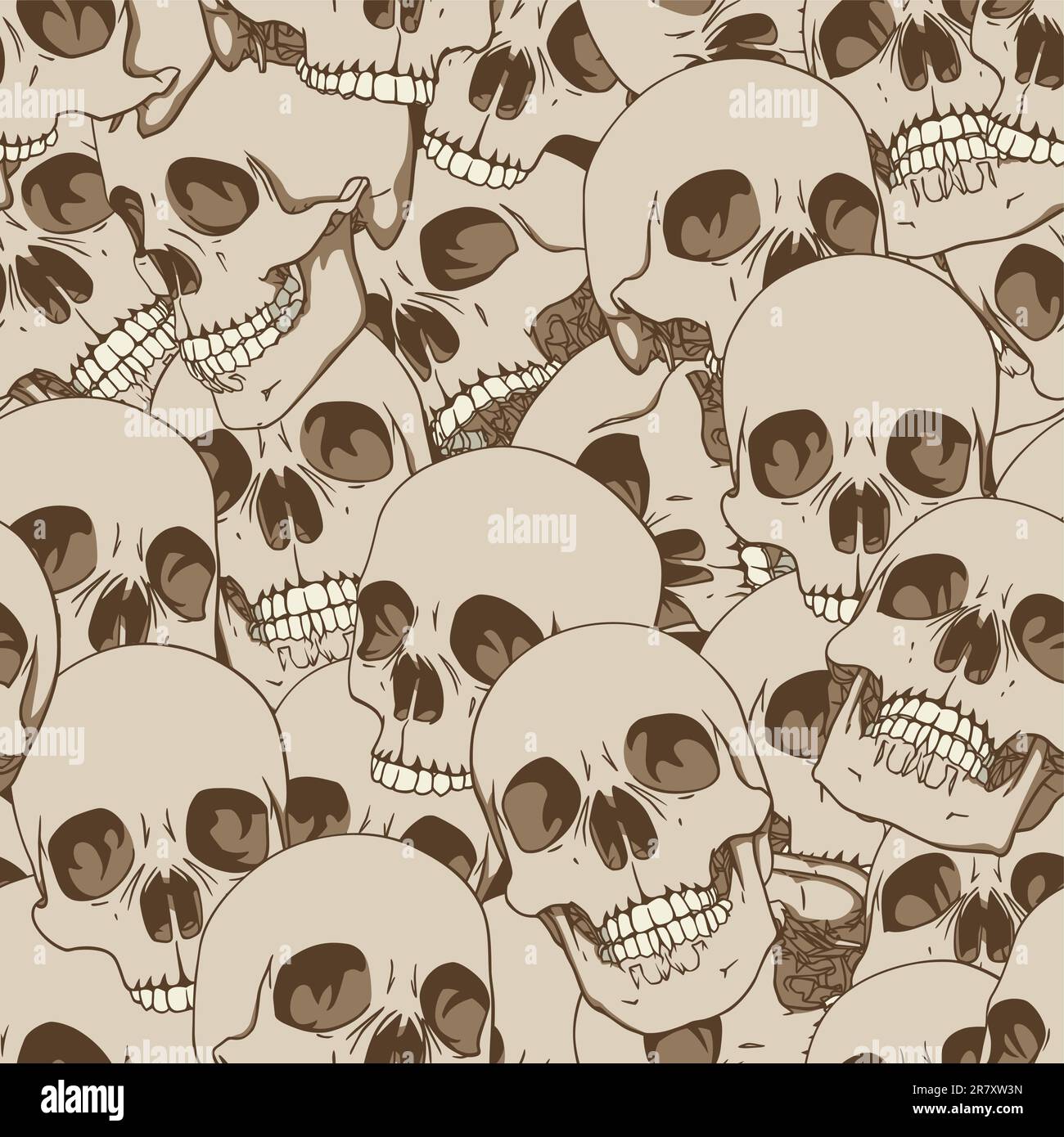 Human skulls seamless background. Vector illustration Stock Vector ...