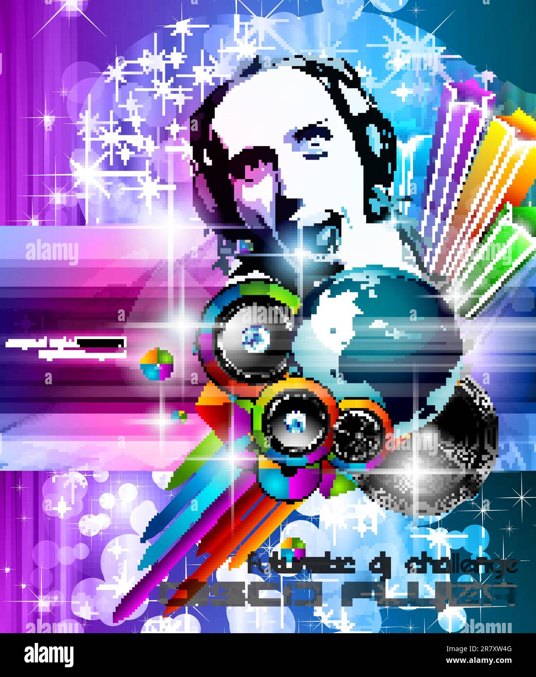 Poster Background for music international disco event with rainbow ...