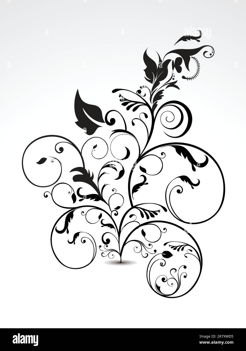 abstract black floral vector illustration Stock Vector Image & Art - Alamy