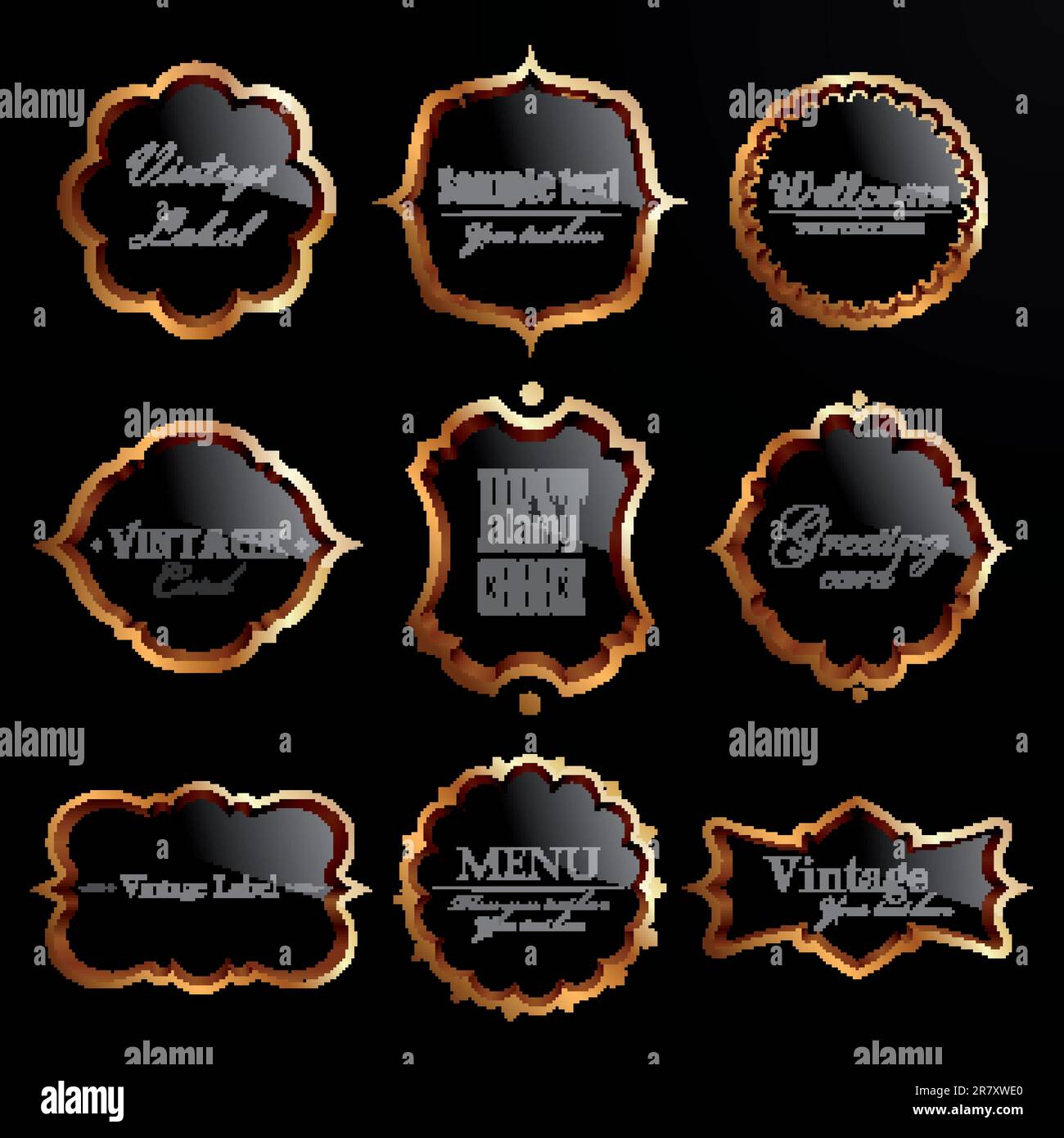 Gold labels Stock Vector Images - Alamy