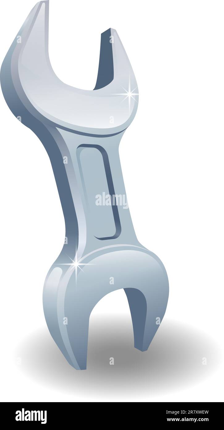 Illustration of a shiny metal cartoon spanner Stock Vector Image & Art ...