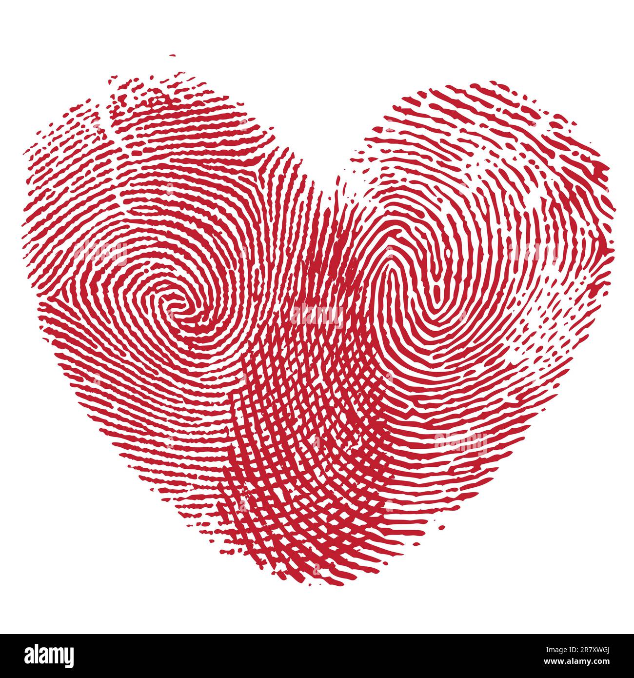 Vector heart, man and woman fingerprint valentine romantic background ...