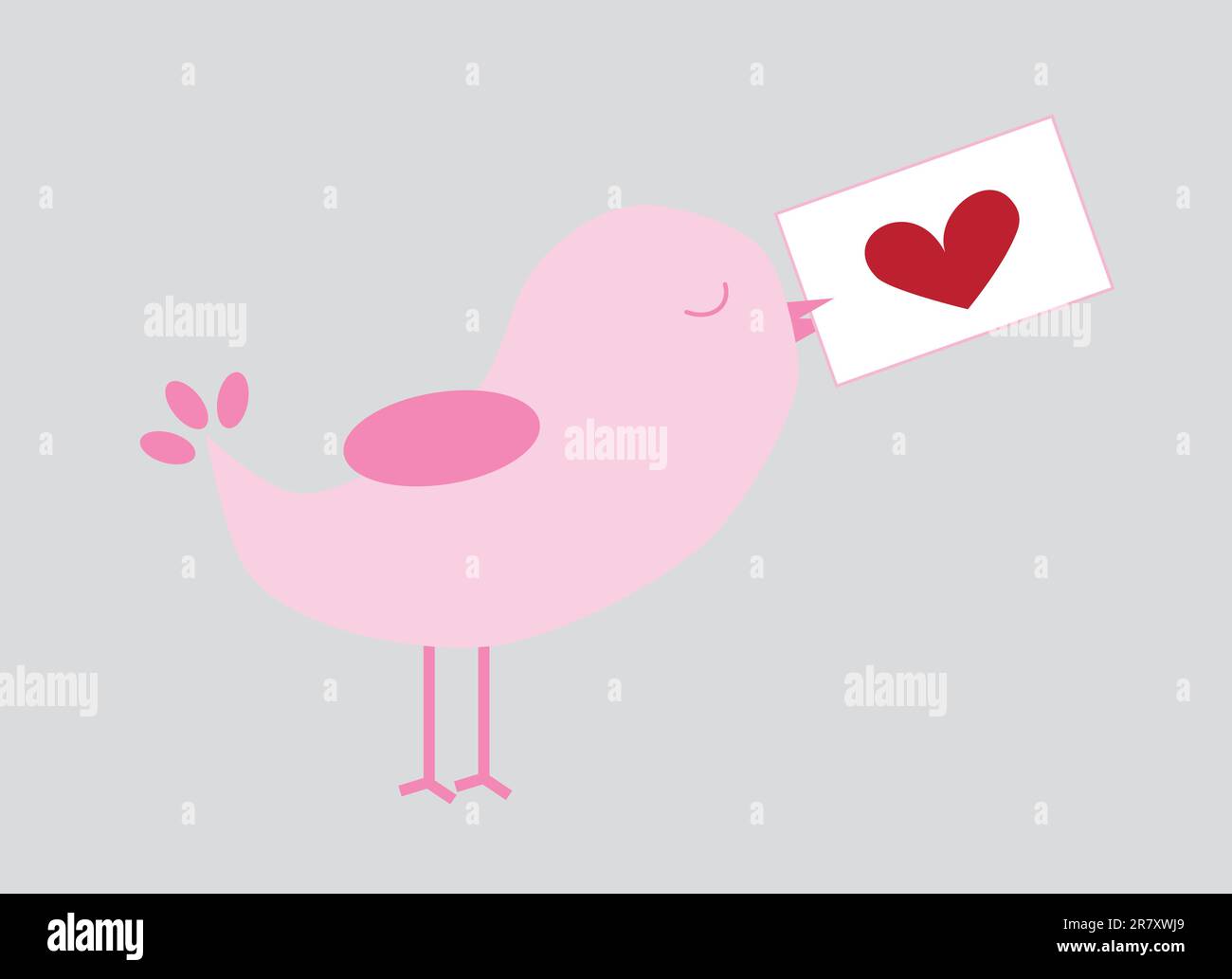 Illustration bird holding heart Stock Vector Images - Alamy