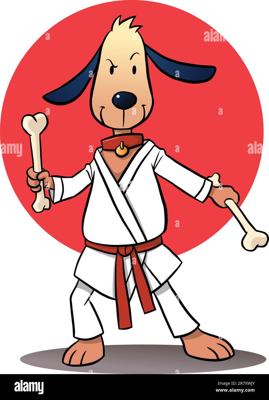 Master karate dog in action pose Stock Vector Image & Art - Alamy
