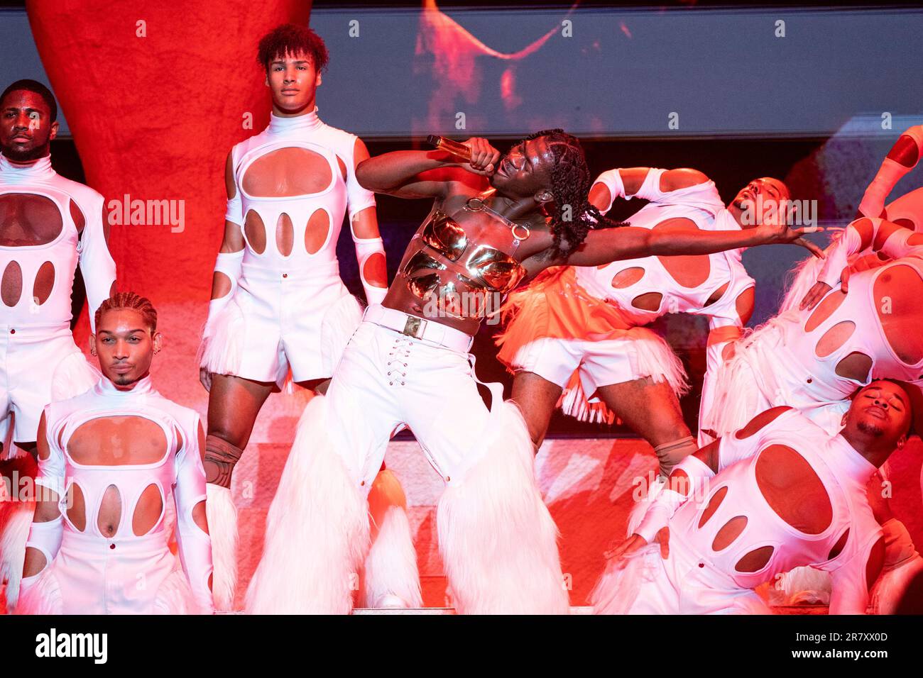 Lil Nas X performs during the 2023 Bonnaroo Music and Arts Festival on ...