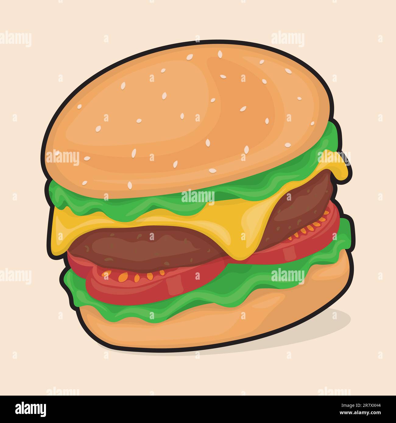 color image of cheeseburger in vector Stock Vector Image & Art - Alamy