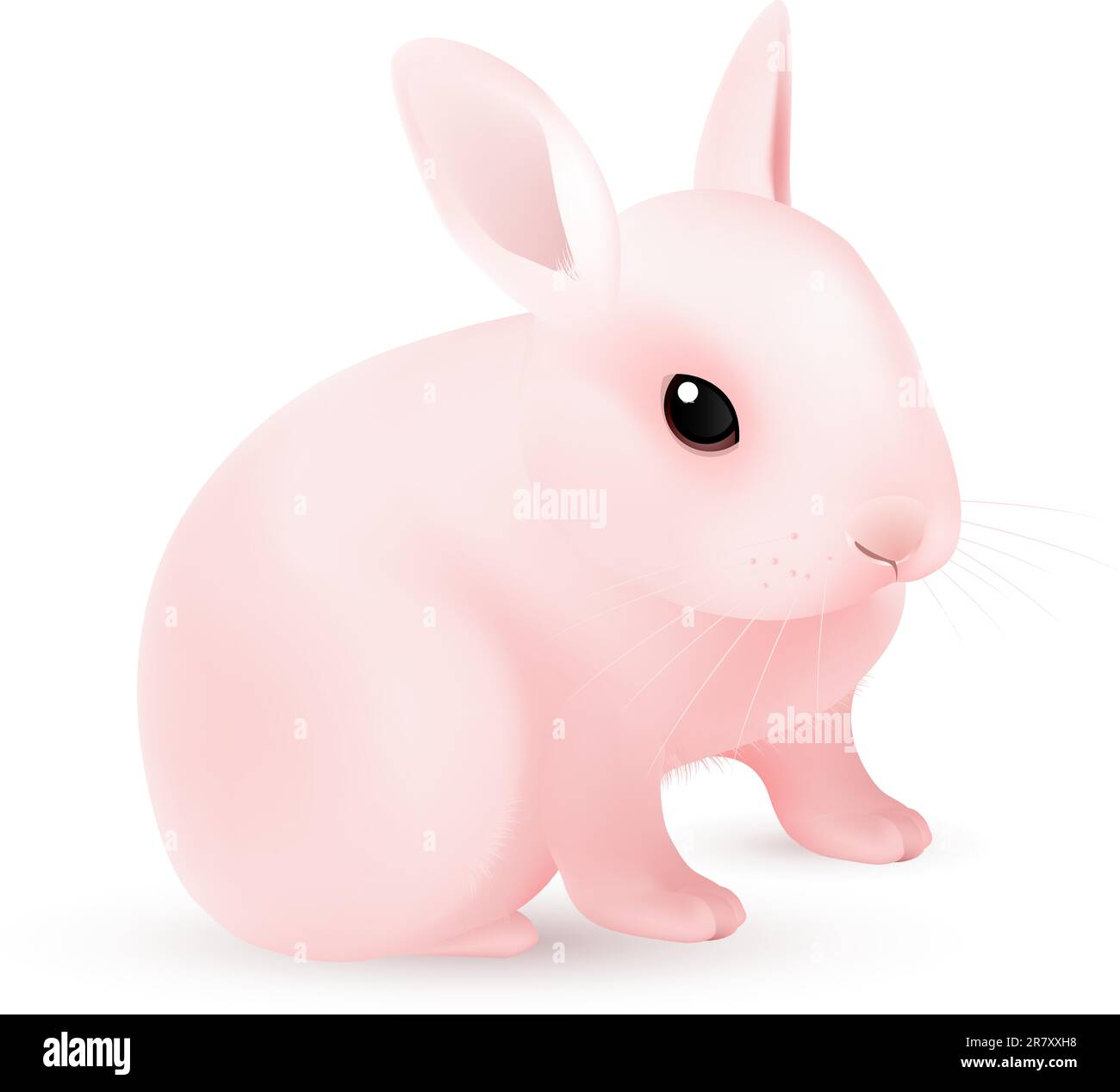Pink Easter Bunny. Illustration on white background for design Stock ...