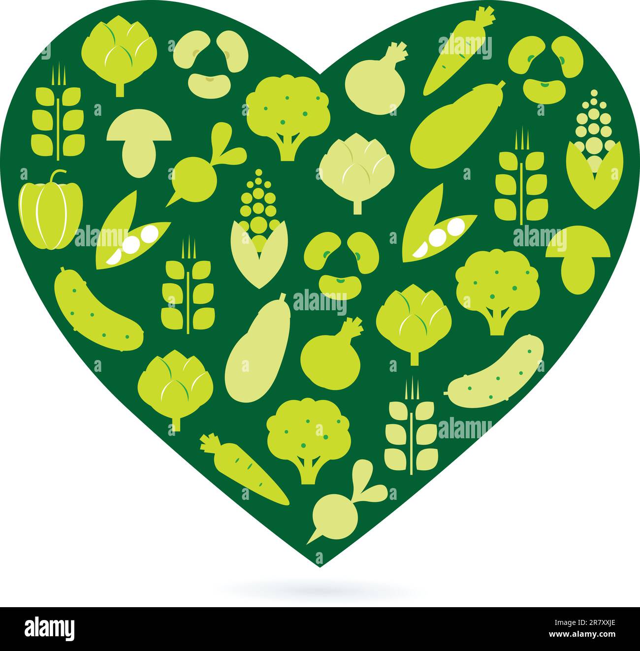 Vegetable heart isolated on white. Vector Stock Vector Image & Art - Alamy