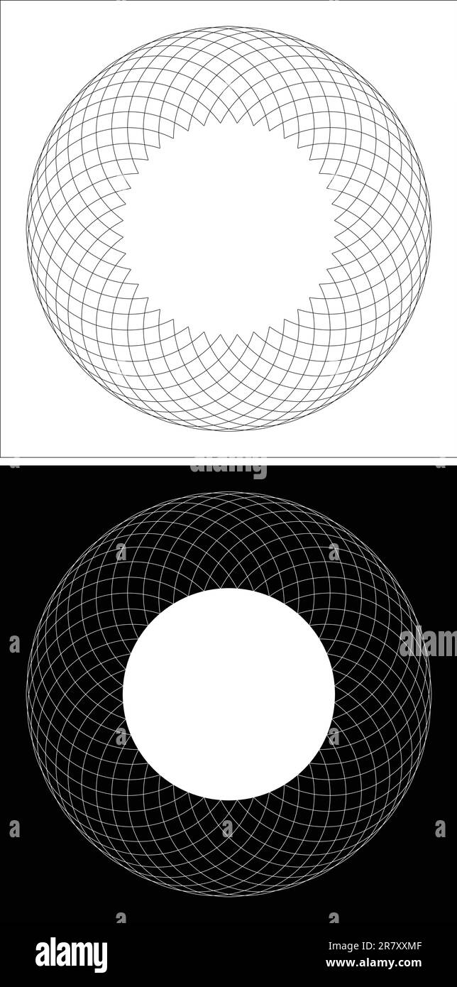 Black and white curved circular design Stock Vector Image & Art - Alamy
