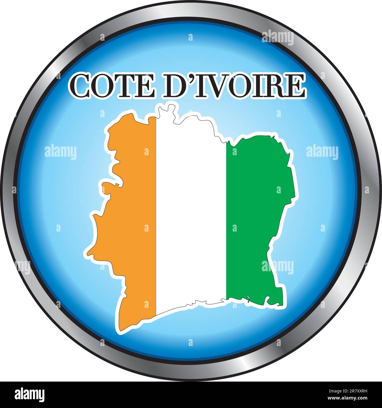Map Of Ivory Coast With Flag Vector Illustration Hi Res Stock