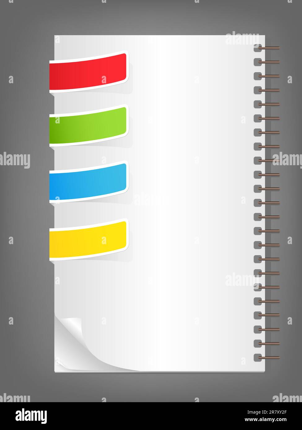 vector notebook blank page with color bookmarks Stock Vector Image ...