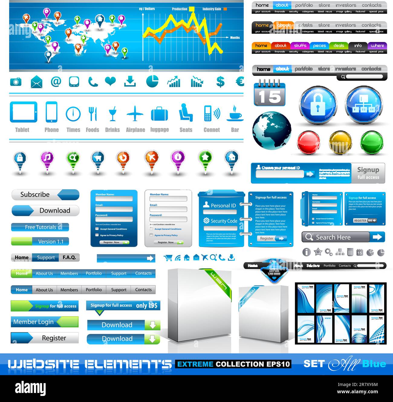 Premium infographics and Web stuff master collection: graphs ...