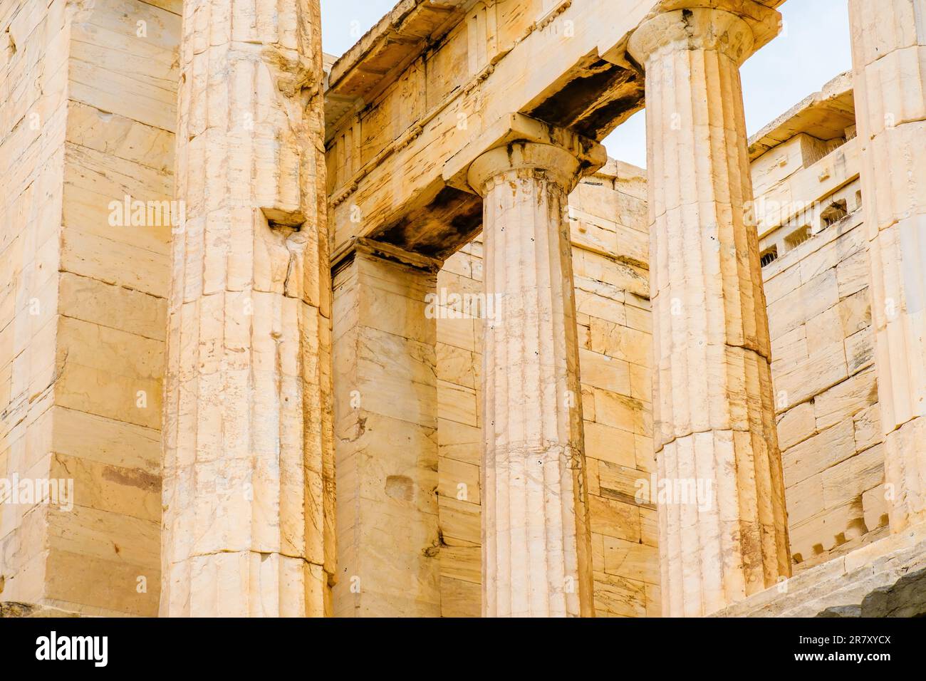 Ancient temple Parthenon in Acropolis Athens Greece, facade Stock Photo ...