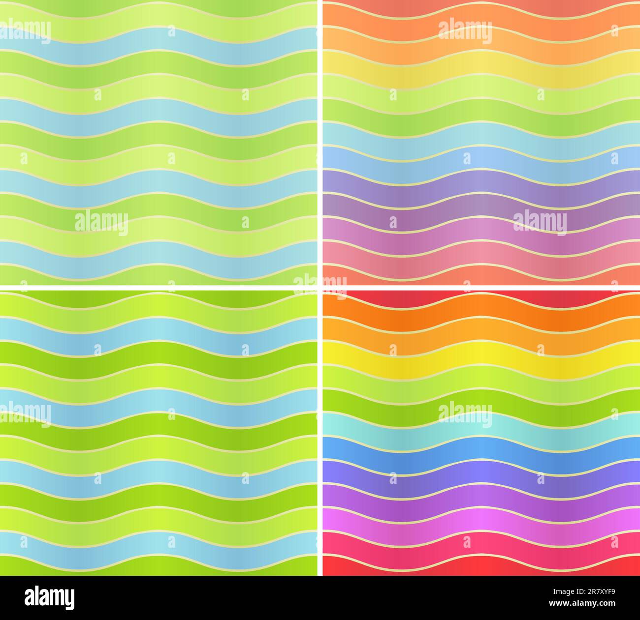 Four seamless patterns with color wavy lines Stock Vector Image & Art ...