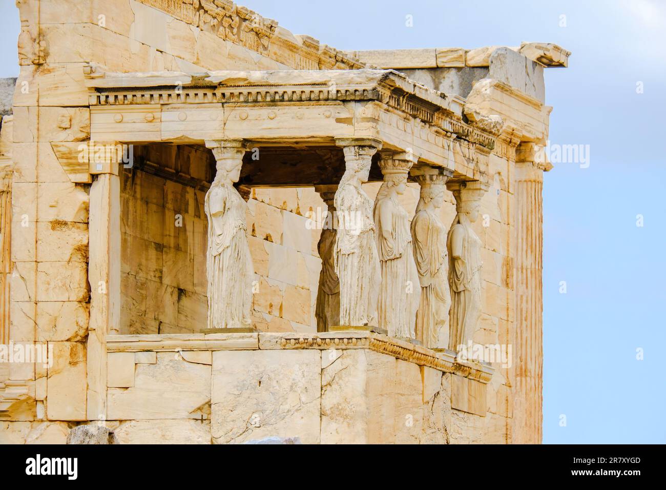 Karyatides statues, Erehtheio, on the Acropolis in Athens, Greece Stock Photo - Alamy