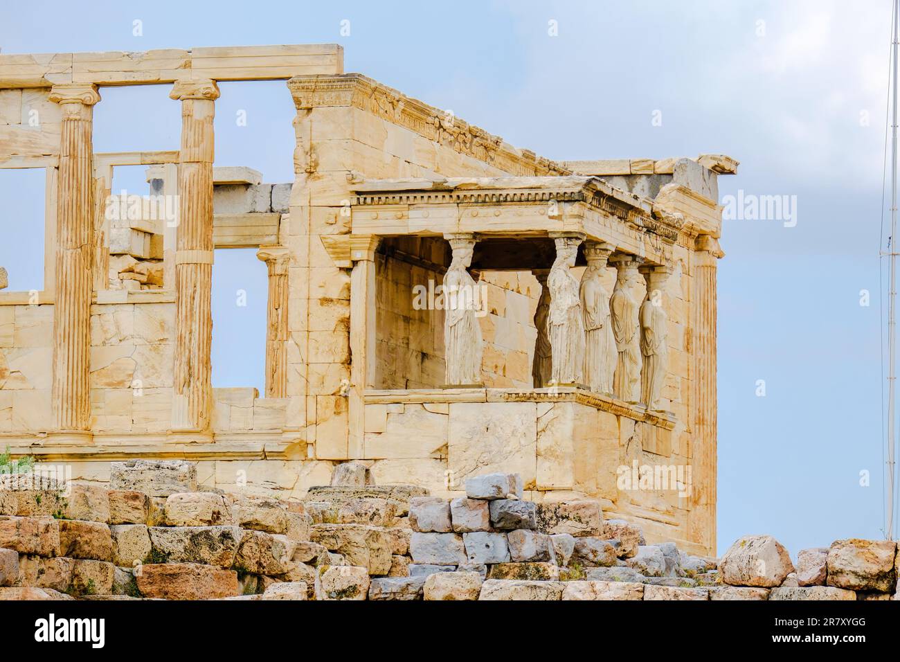 Ancient temple Parthenon in Acropolis Athens Greece, facade Stock Photo ...