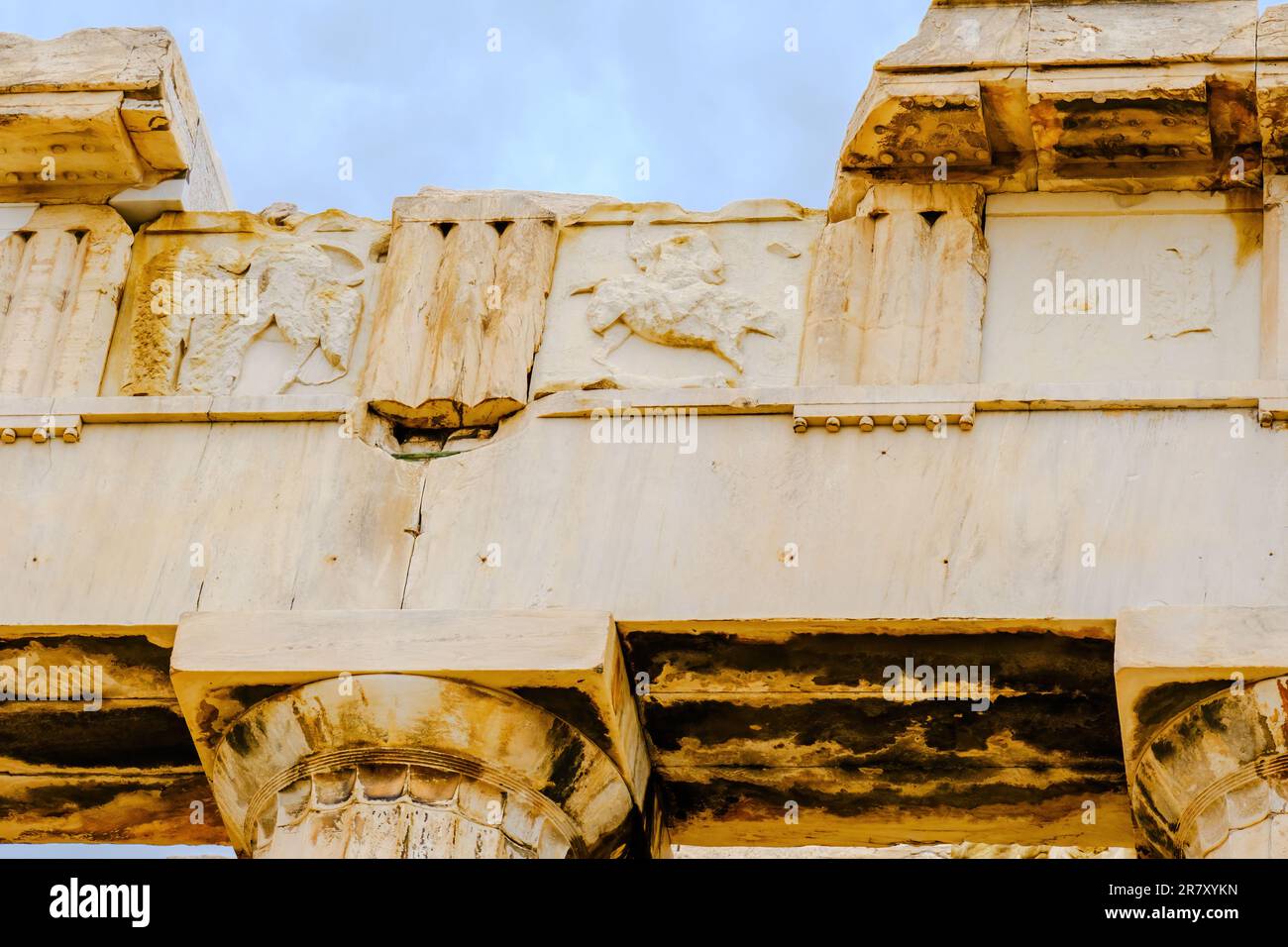 Ancient temple Parthenon in Acropolis Athens Greece, facade Stock Photo ...