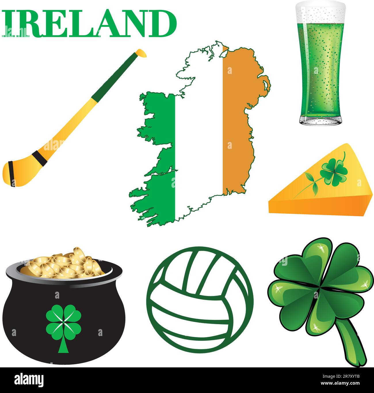 Vector Illustration for Ireland. Irish Button Icons Stock Vector Image ...