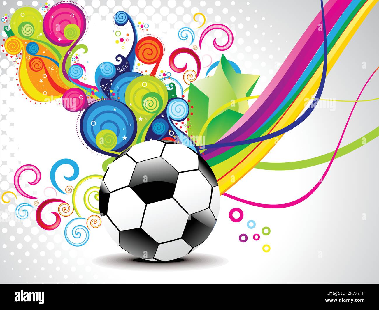 abstract magical wave with football vector illustration Stock Vector ...
