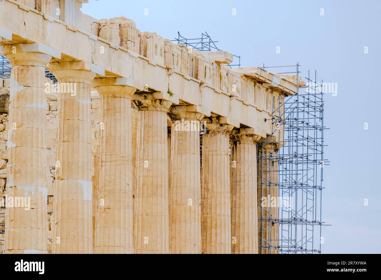 Ancient temple Parthenon in Acropolis Athens Greece, facade Stock Photo ...