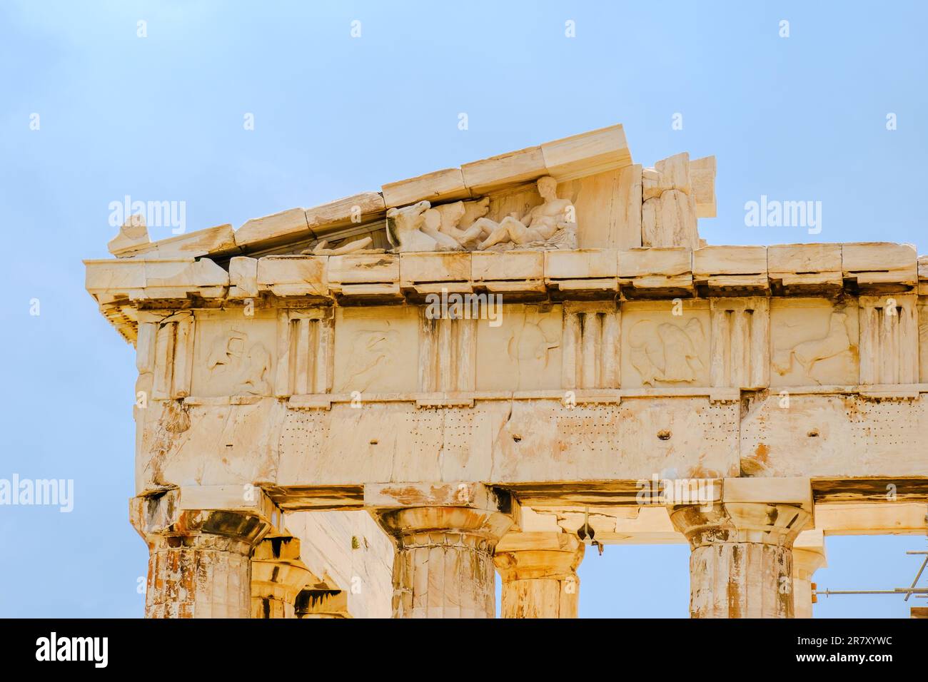 Ancient temple Parthenon in Acropolis Athens Greece, facade Stock Photo ...