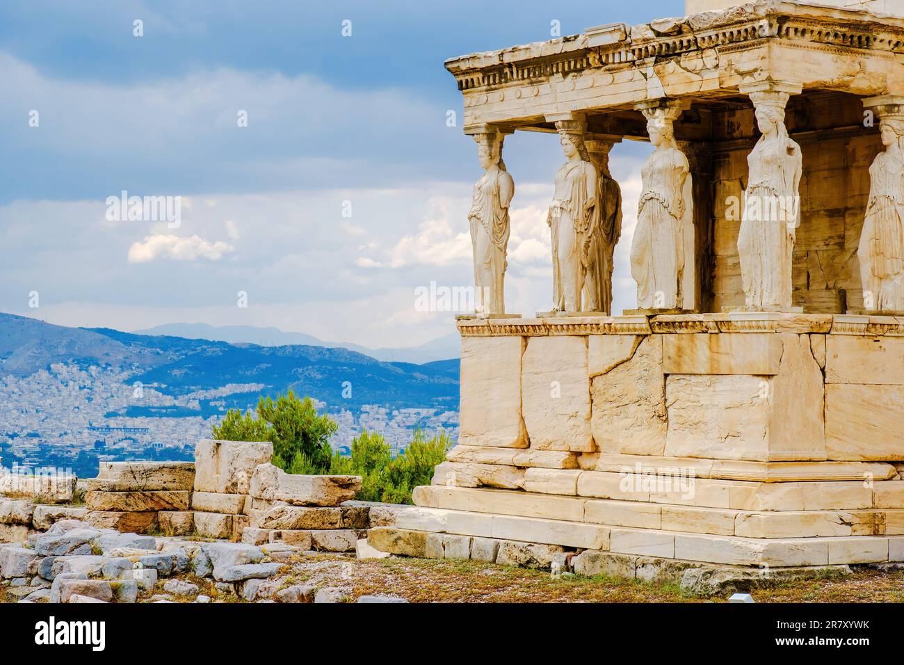 Ancient temple Parthenon in Acropolis Athens Greece, facade Stock Photo ...