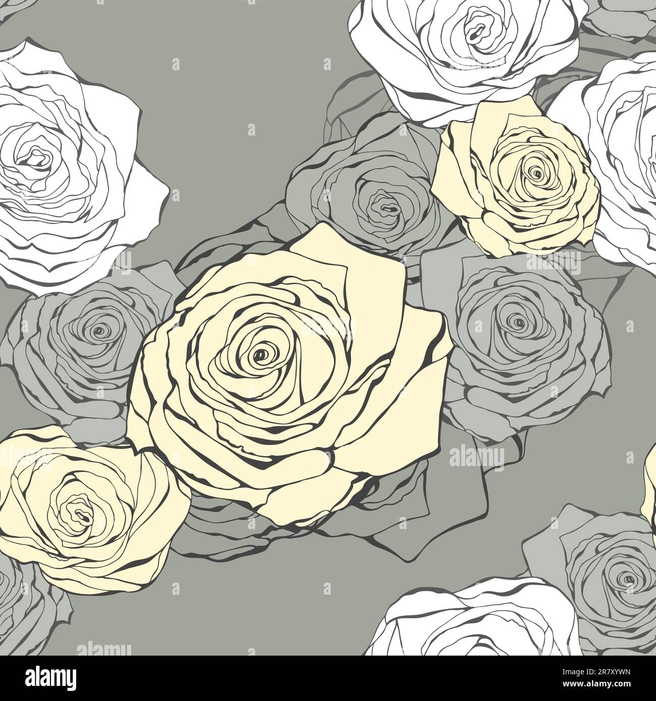 Hand drawn illustration roses Stock Vector Images - Alamy