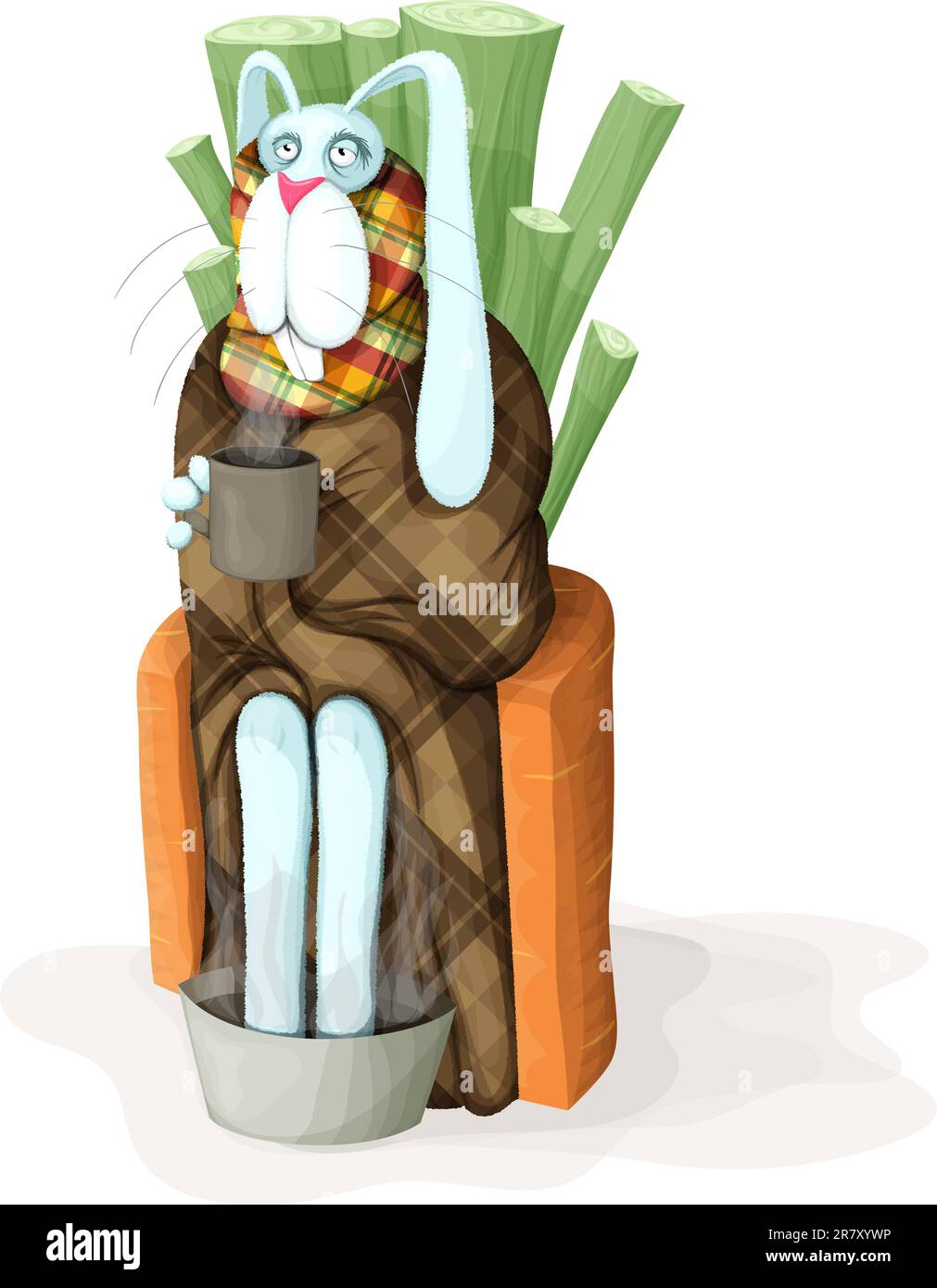 Rabbit on chair Stock Vector Images - Alamy