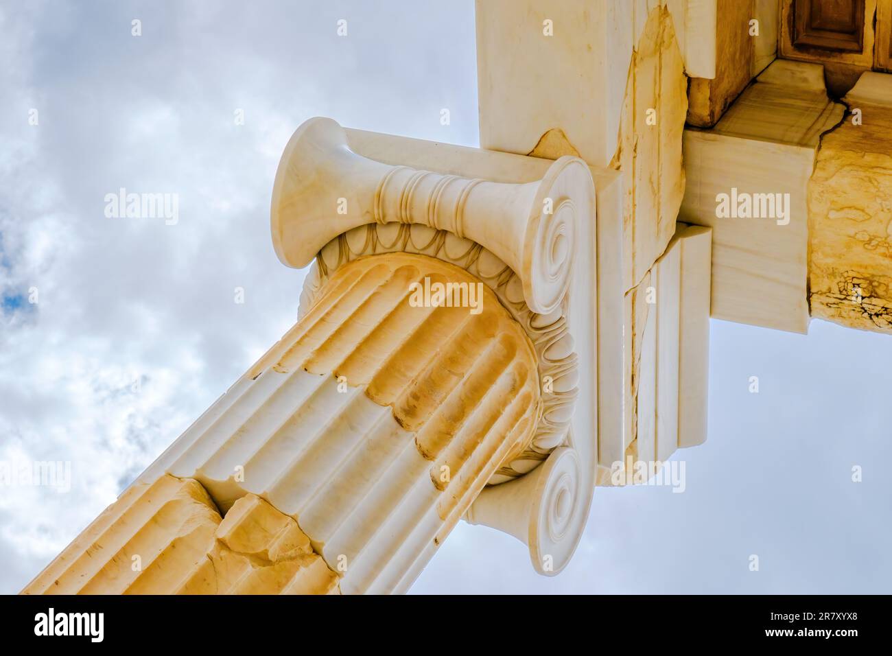 Ancient temple Parthenon in Acropolis Athens Greece, facade Stock Photo ...