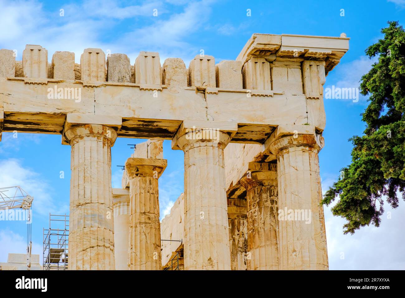 Ancient temple Parthenon in Acropolis Athens Greece, facade Stock Photo ...